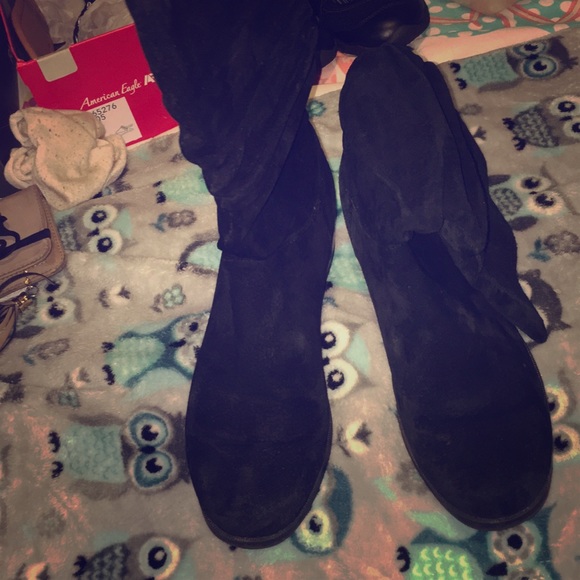 Basic Editions | Shoes | Black Pull On Boots With 2 Inch Heel | Poshmark